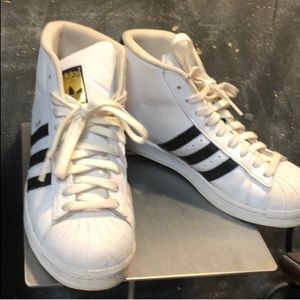 adidas | Shoes | Adidas White Pro Model High Tops | Poshmark